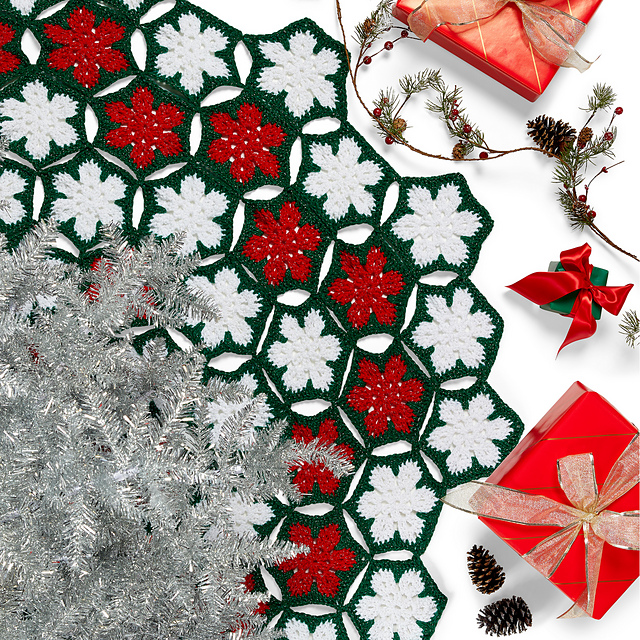 Ravelry: Poinsettia Tree Skirt pattern by Premier Yarns Design Team