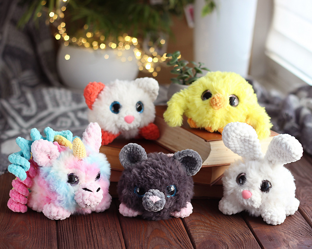 Ravelry: 5in1 Fluffies animals pattern by Ekaterina Sidorova