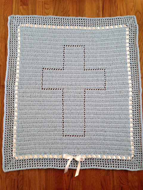 Ravelry: Baptism Christening Cross Blanket pattern by Debbie Calvert