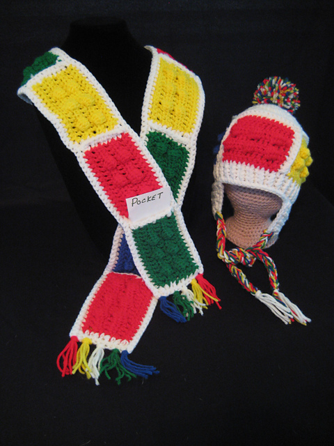 Ravelry: LEGO Hat and Pocket Scarf pattern by Debbie Calvert
