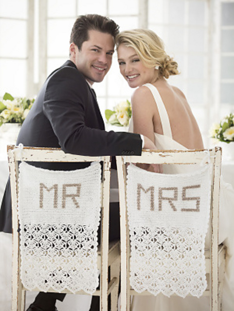 Ravelry: Mr & Mrs Wedding Chair Covers pattern by Marianne Forrestal