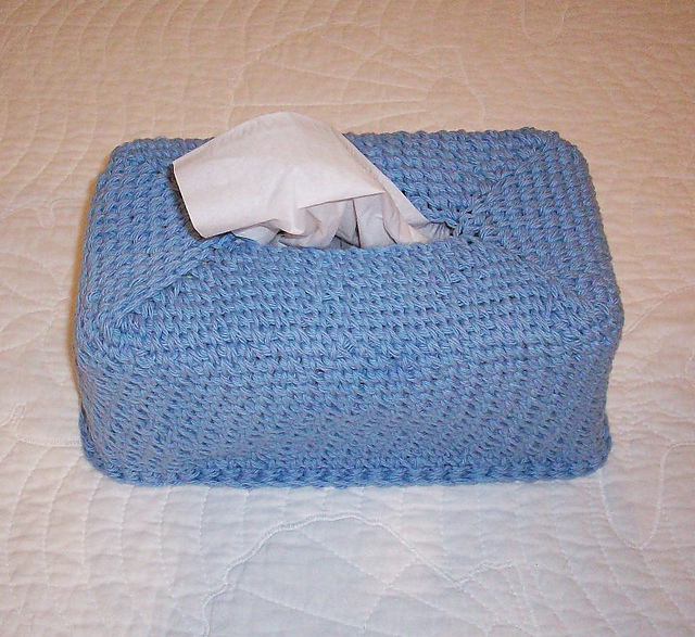Ravelry: RLSCrochet's Crocheted Knit Stitch Tissue Box Cover
