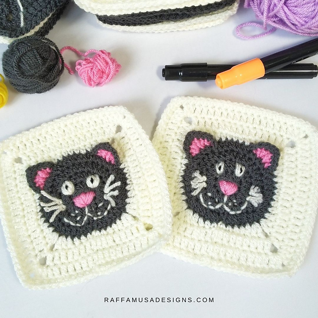 Ravelry: Black Cat Granny Square pattern by Raffaella Tassoni