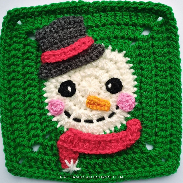 Ravelry: Snowman Granny Square pattern by Raffaella Tassoni