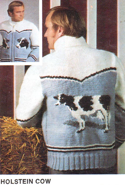 Ravelry: Holstein Cow Cardigan pattern by Mary Maxim
