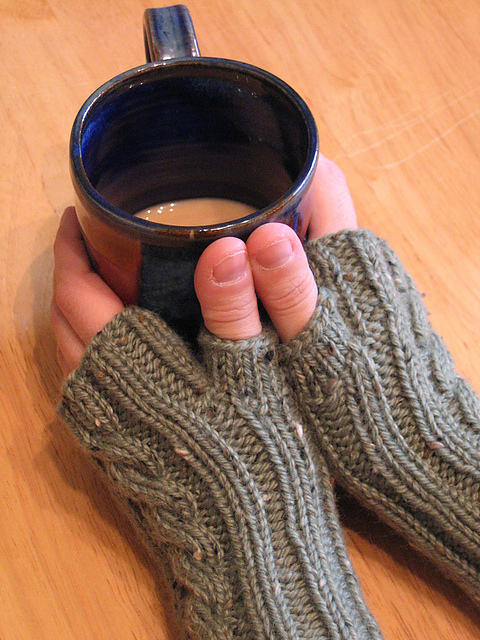 Ravelry: Cable Toss Mitts pattern by Barbara McIntire