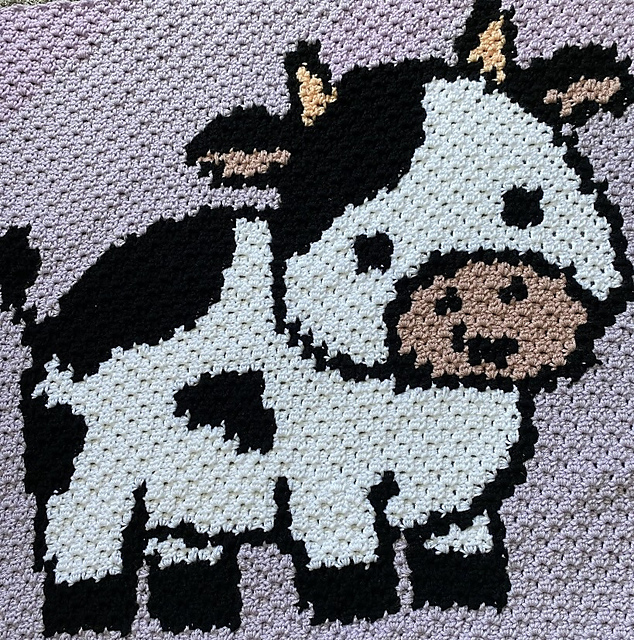 Ravelry: Cow C2C Blanket pattern by Rachel Wilkinson