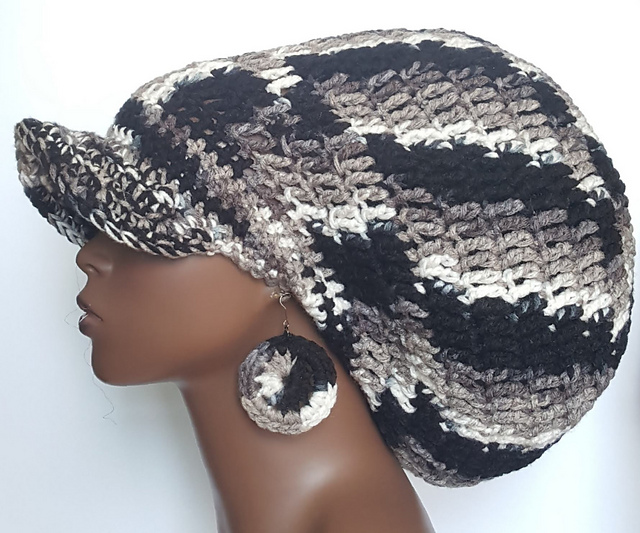 Ravelry: Easy Billed Large Dreadlock Tam Hat pattern by Razonda Lee