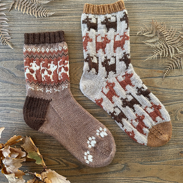 Ravelry: Sweet doggie friend and I woof you sockset pattern by Renarde ...