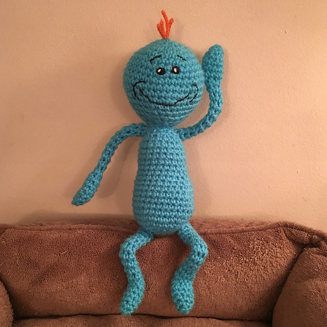 Ravelry: Retrofresh's Posable Mr. Meeseeks Doll (Rick & Morty)