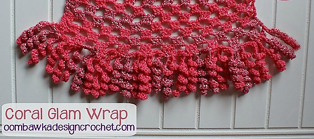 Ravelry: Coral Glam Wrap pattern by Rhondda Mol (Oombawka Design)