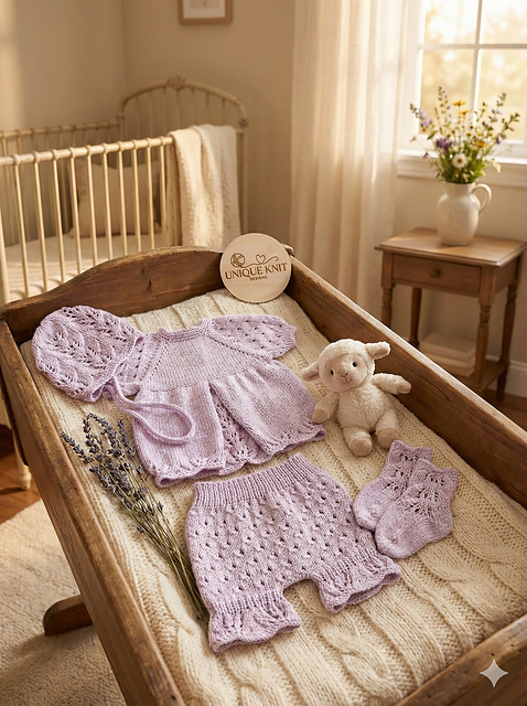 Ravelry: "Matilda" 4 piece set pattern by Caroline Richards