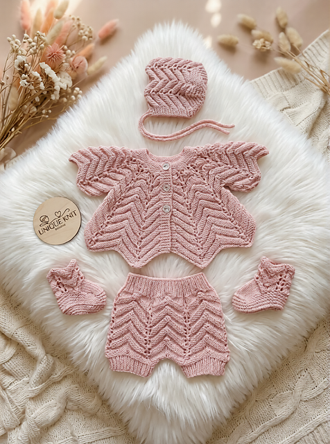 Ravelry: 'Angelica' 4 piece set pattern by Caroline Richards