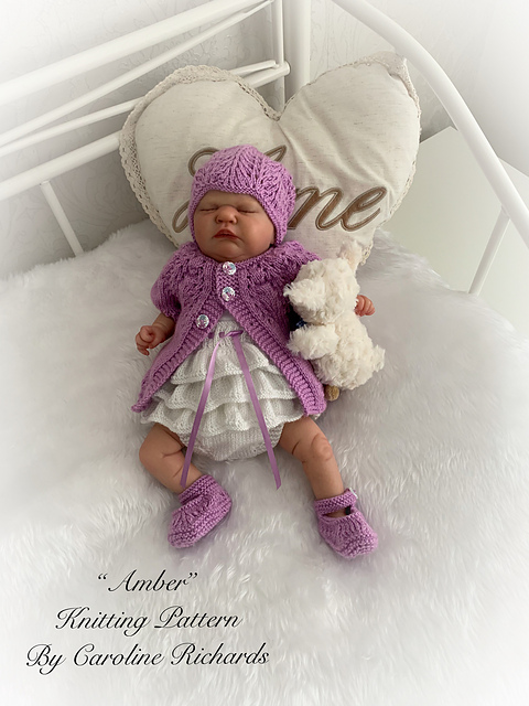 Ravelry: "Amber" cardigan & knicker set pattern by Caroline Richards