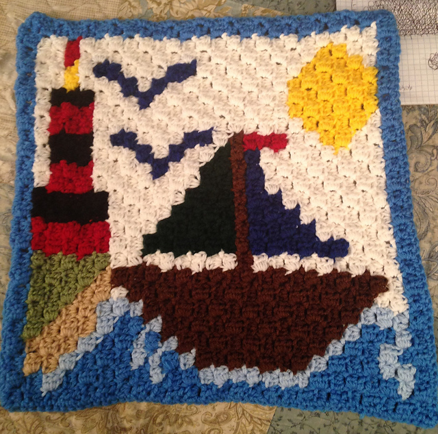 Ravelry: June Sailboat C2C Block pattern by Rilla Edwards