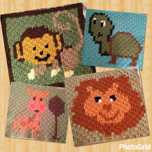 Ravelry: Safari Animals C2C Blocks pattern by Rilla Edwards