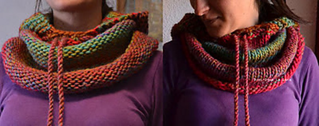 Ravelry: cuello con capucha reversible pattern by Romi- Dame La Lata