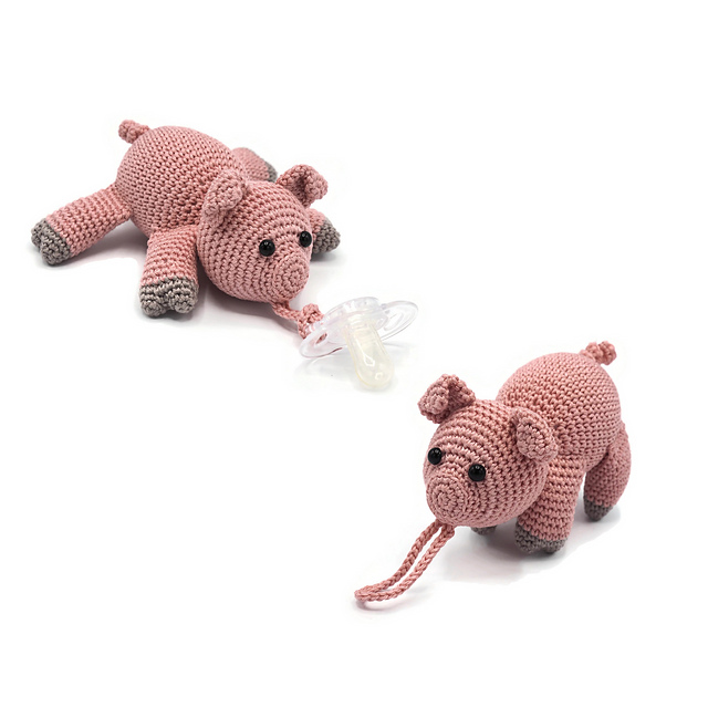 Ravelry: piglet pacifier buddy pattern by Rosanne Briggeman