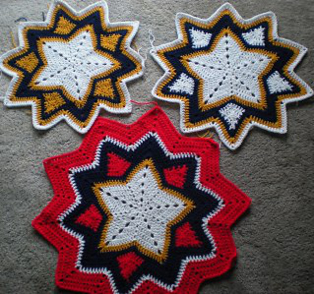 Ravelry: 5-10 point STARBURST Round Ripple pattern by Michele Shirley