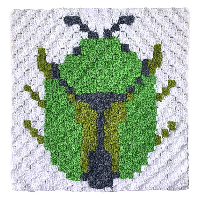 Ravelry: Green Beetle C2C Square pattern by Rosalie Reeves