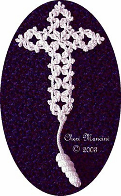 Ravelry: Fancy Crocheted Cross Bookmark pattern by Cheri Mancini