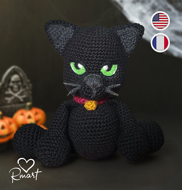 Ravelry: Black cat Amigurumi pattern by Roxanne Mimeault