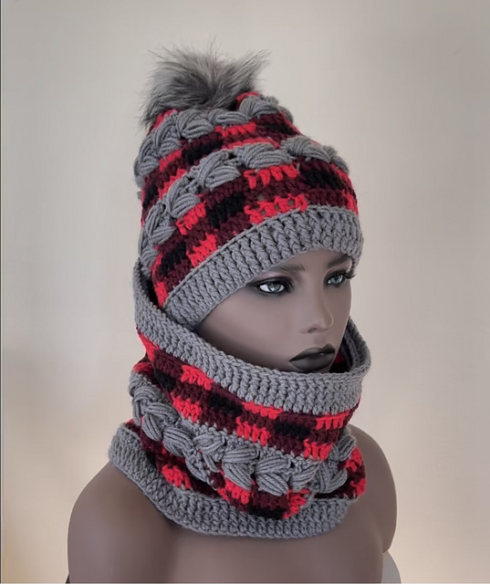 Ravelry: Buffalo Plaid & Plaits Hat/Cowl Set pattern by Angela Wilson