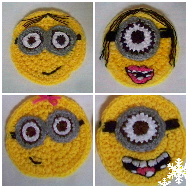 Ravelry: "Despicable Me" Minion Coaster/Applique pattern by Ruby Needles