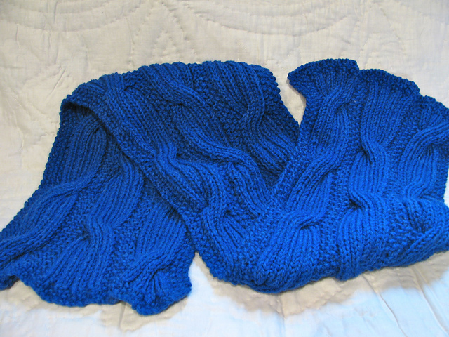 Ravelry: Aramis Reversible Cable Scarf pattern by Traci Verdin
