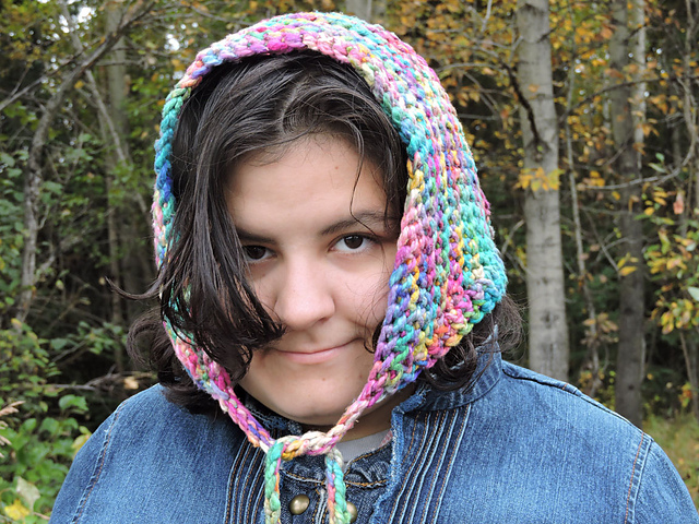 Ravelry: Silk Rainbow Fun Hood pattern by Shala