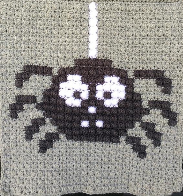 Ravelry: Spider Halloween Square pattern by Sarah Boham