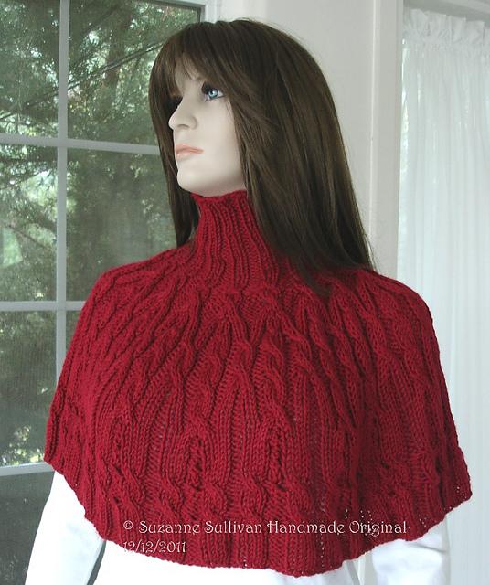 Ravelry: Cable Poncho Cape pattern by Suzanne Sullivan