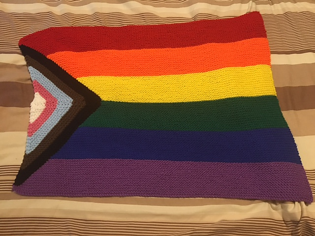 Ravelry: Progress Pride Flag Blanket pattern by Martin French