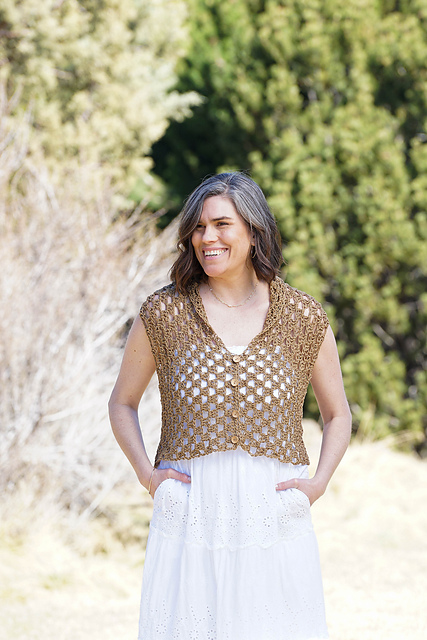 Ravelry: Granny Square Button Front Top pattern by Salena Baca
