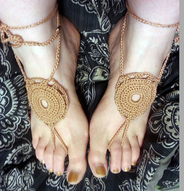 Ravelry: Barefoot Medallion Sandals pattern by Kayla Summers