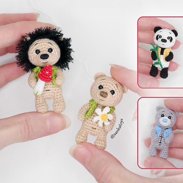 Ravelry: Mini hedgehog and bear pattern by Oksana Berejshik