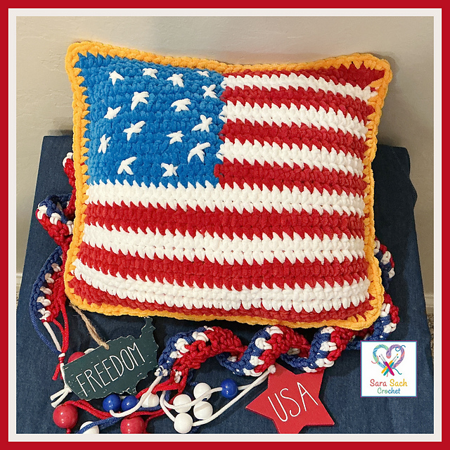 Ravelry: American Flag Pillow pattern by Sara Sach