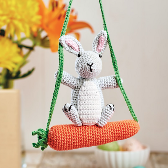 Ravelry: Bunny on a Carrot Swing pattern by Sarah Reed
