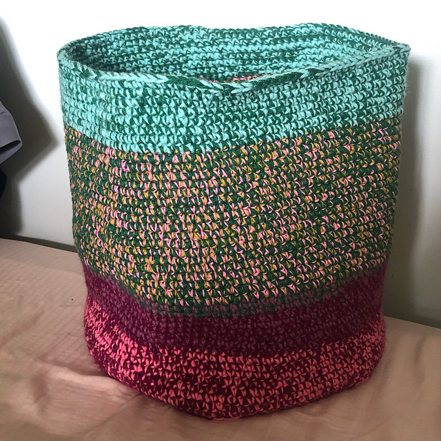 Ravelry: Easy Scrap Yarn Basket pattern by Peanut Davis
