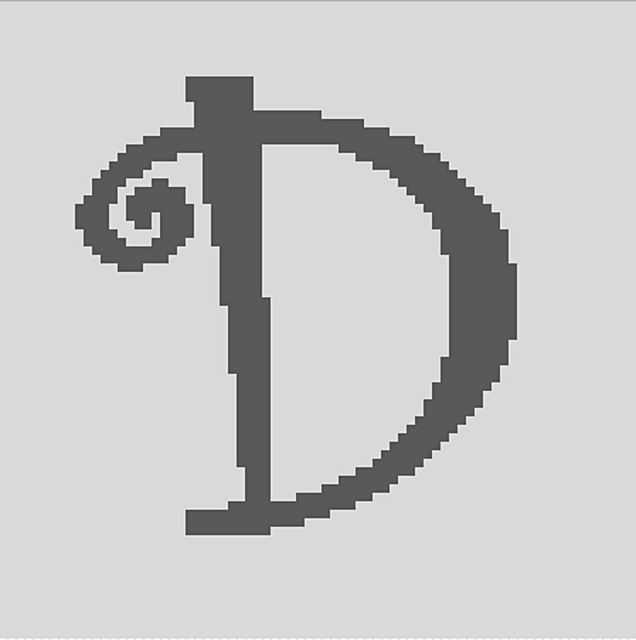 Ravelry: C2C Monogram D Curl pattern by Savanna Ashmore