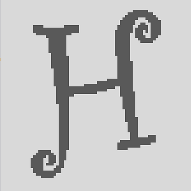 Ravelry: C2C Monogram H Curl pattern by Savanna Ashmore