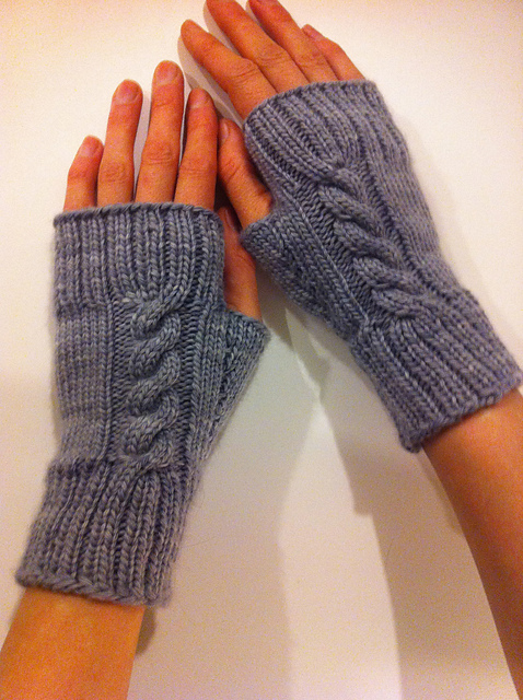 Ravelry: Cabled Cashmere Wristers pattern by Iris Schreier