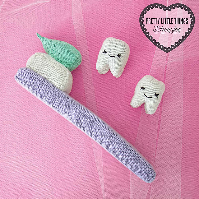 Ravelry: Knitted Tooth & Toothbrush Set pattern by Cher Marcus