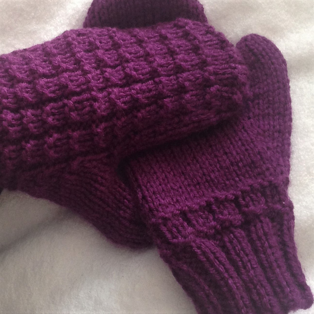 Ravelry: Warm Waffle stitch Mittens pattern by Mary Edwards