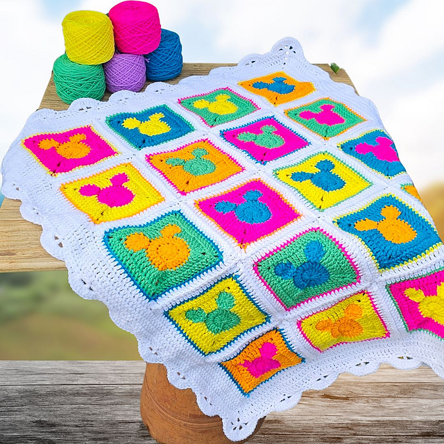 Ravelry: Andy Warhol Mickey Mouse Blanket pattern by Christa Lynn