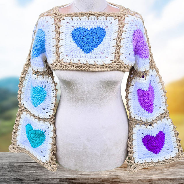 Ravelry: Hearts Shrug Sweater pattern by Christa Lynn