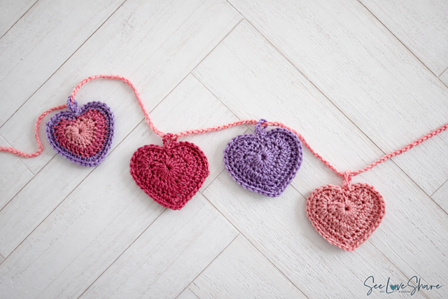 Ravelry: Easy Crochet Heart | Valentine Heart Garland pattern by See ...