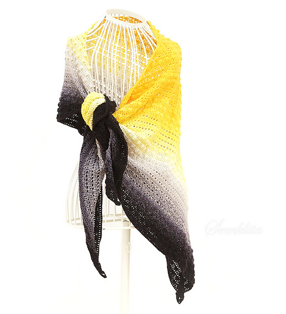 Ravelry: Yellow chrysanthemum shawl pattern by Yulia Tkachenko