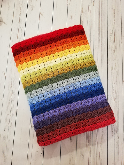 Ravelry: Iridescent Rainbow 'the c2c twist' Blanket pattern by Helen McLean