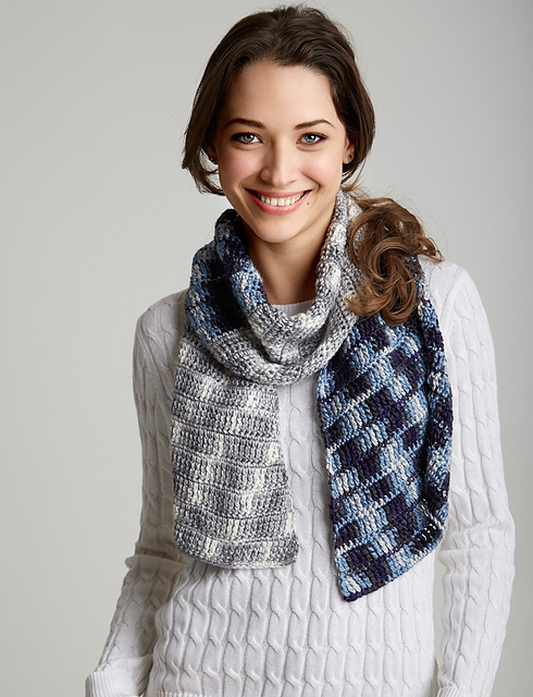 Ravelry: Camo Bias Scarf pattern by Caron Design Team